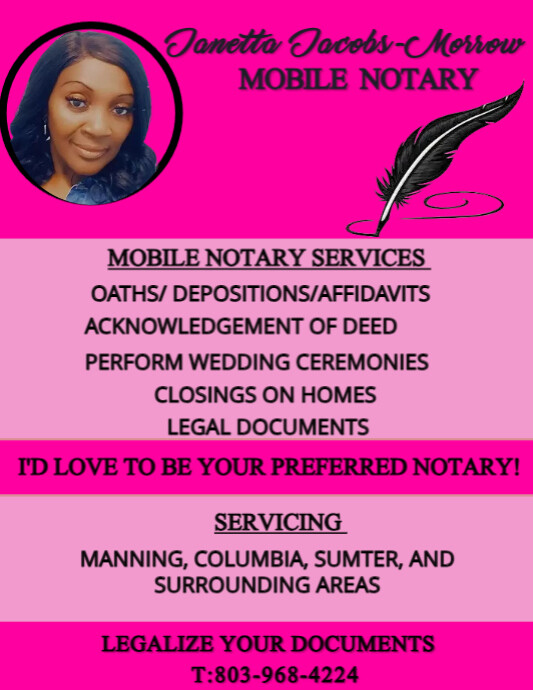 Pink Glitter Notary Service Poster (2) | PosterMyWall