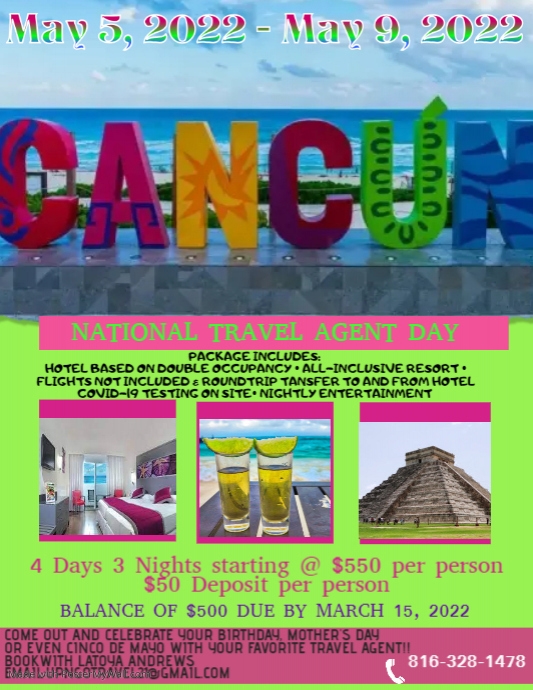 Copy of Cancun Tour / Travel Flyer Template | PosterMyWall
