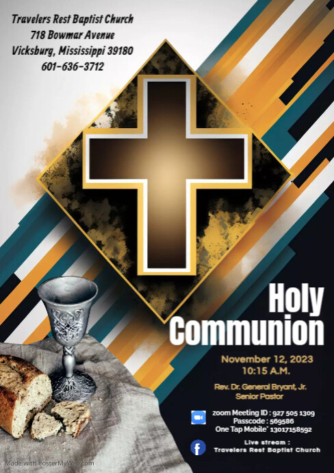 Holy Communion Church Service | PosterMyWall