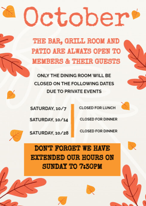 Fall Opening Hours | PosterMyWall