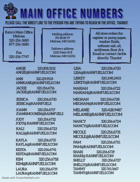 PHONE LIST | PosterMyWall