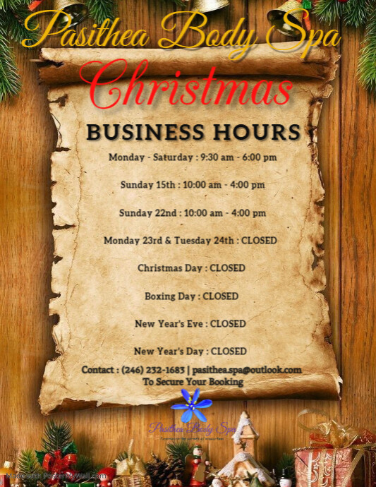 Copy of CHRISTMAS STORE BUSINESS HOURS Flyer Template | PosterMyWall