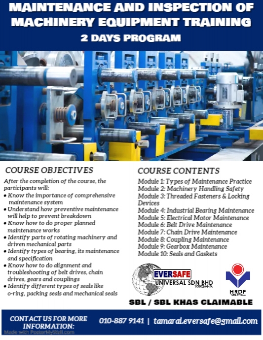 Copy of MAINTENANCE AND INSPECTION OF MACHINERY EQUIPMENT TRAINING ...