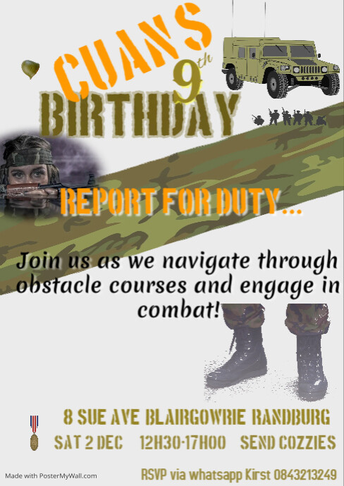 Army Themed Birthday Party | PosterMyWall