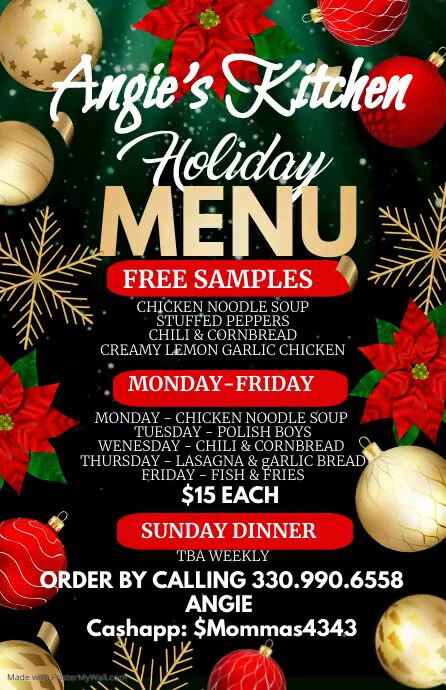 christmas menu video, menu, new year menu | PosterMyWall