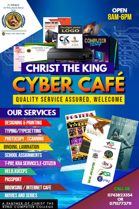 Blue Modern Cyber Cafe Services Flyer (1) | PosterMyWall