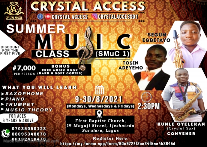 Copy of Copy of Copy of Voice Lessons Class Flyer With Tear-off Tabs ...