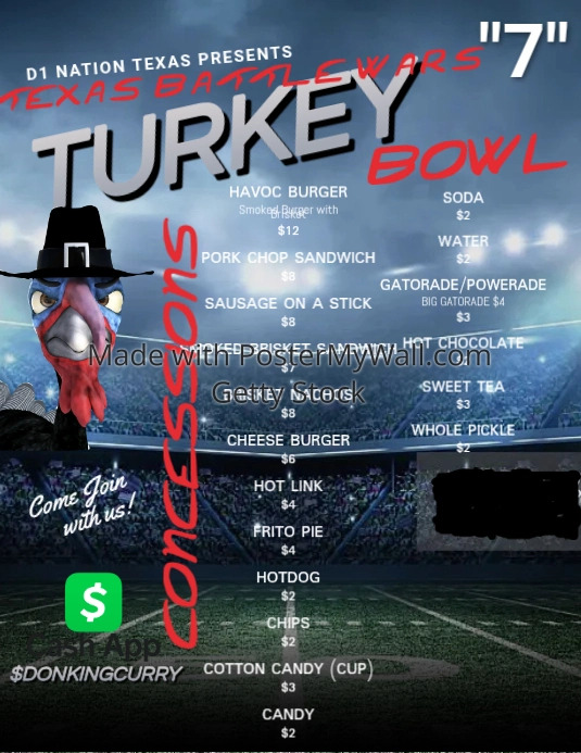 Turkey Bowl Flyer Template (1) | PosterMyWall