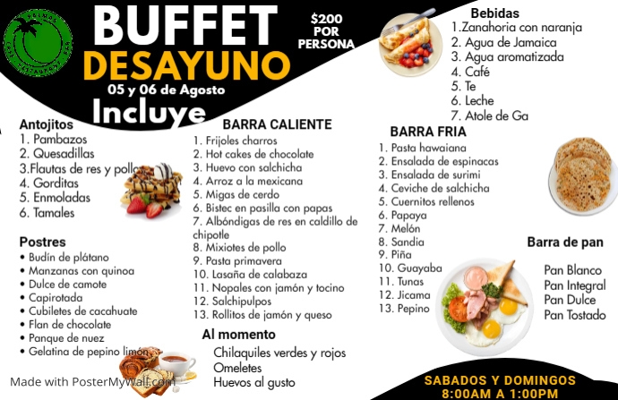 Copy of Buffet 11 y 12 de agosto | PosterMyWall