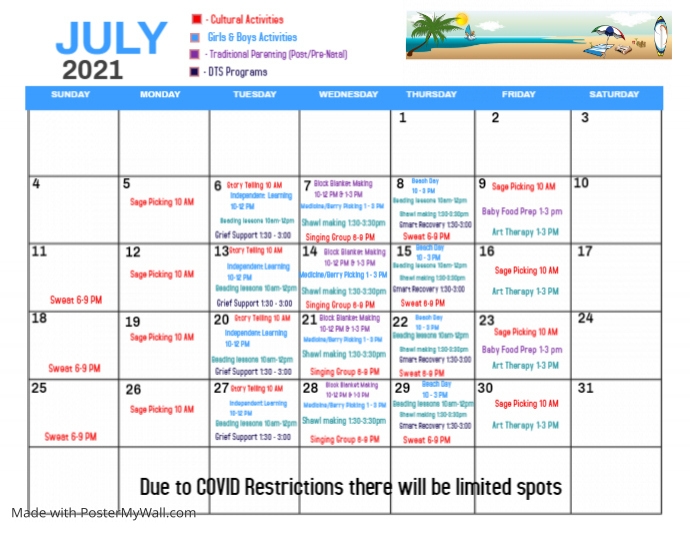 Copy of July 2021 Monthly Events Calendar Template | PosterMyWall