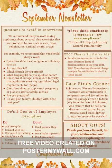 September Newsletter | PosterMyWall