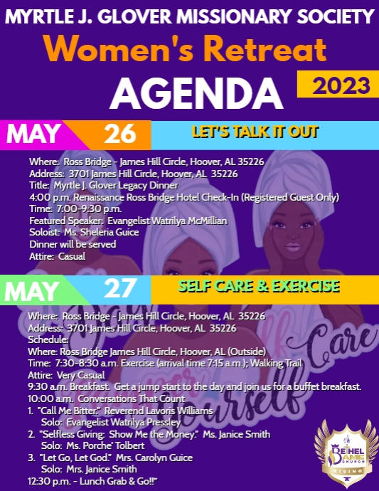Women's Retreat Agenda | PosterMyWall
