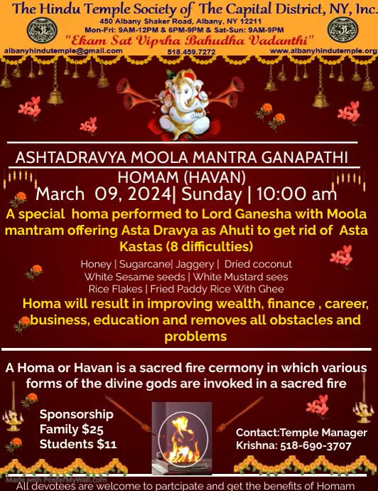 Copy of AsthaDravya Moola Mantra Ganapathi Homam | PosterMyWall