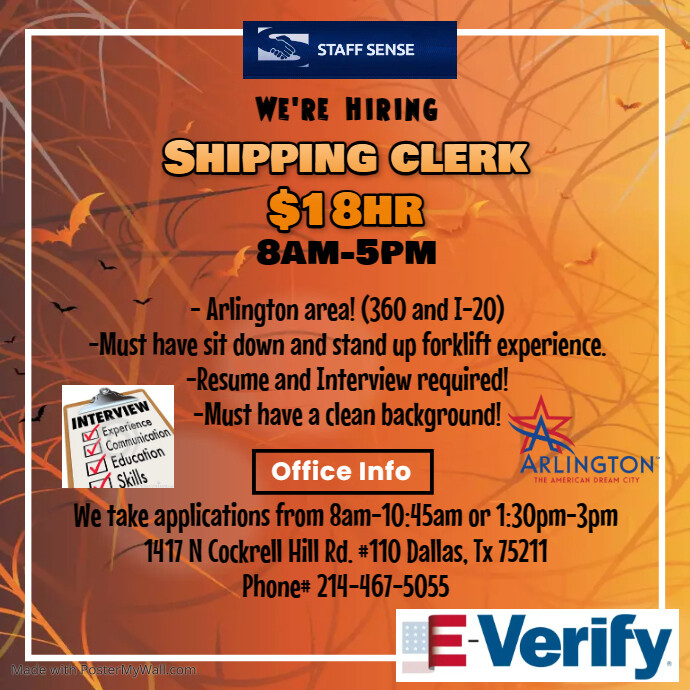 Shipping Clerk | PosterMyWall