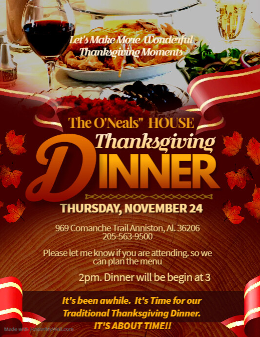 Thanksgiving Dinner Flyer (1) | PosterMyWall