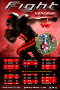 Football Team Schedule Poster Template | PosterMyWall