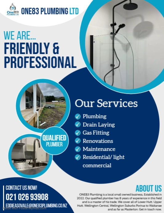 One83 Plumbing brochure | PosterMyWall