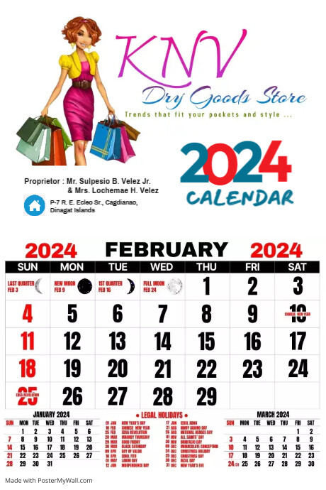 Robinson Mall Calendar 2024 | PosterMyWall