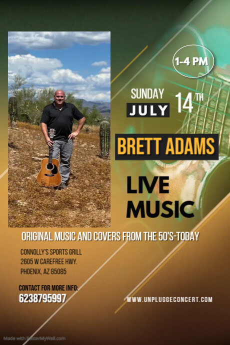 Solo Band Acoustic Concert Poster Template | PosterMyWall