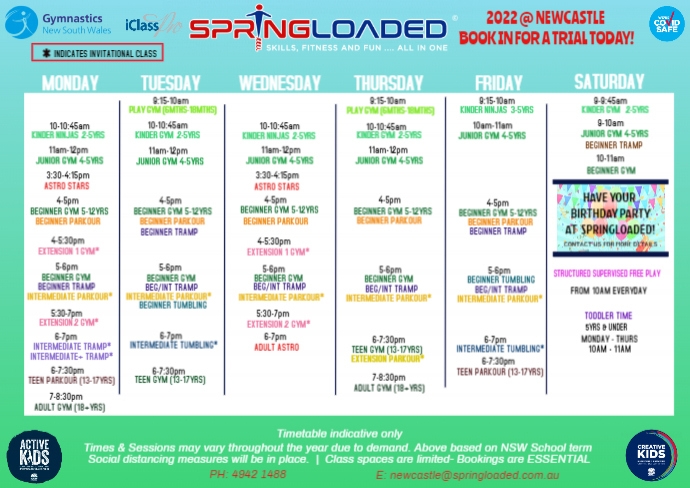2022 Timetable | PosterMyWall