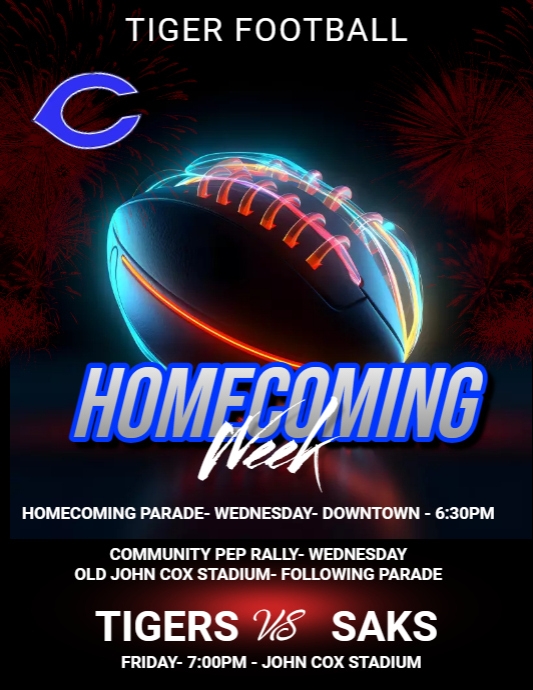 Homecoming Football Game flyer | PosterMyWall