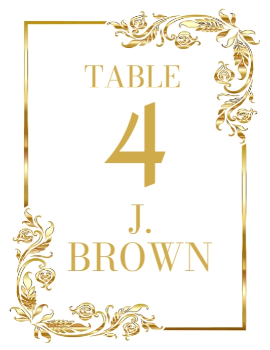 Copy of Table Number 4 | PosterMyWall