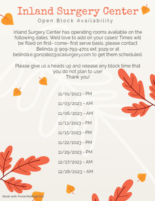 Fall Opening Hours (1) | PosterMyWall