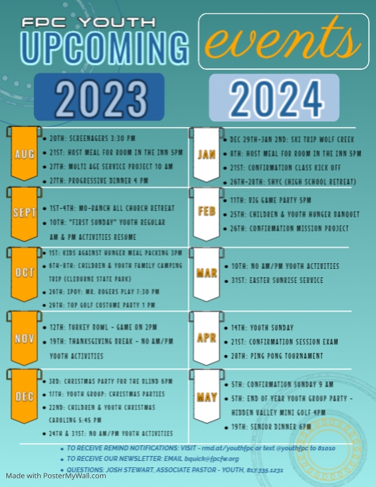 Calendar of Upcoming Events Schedule Flyer | PosterMyWall