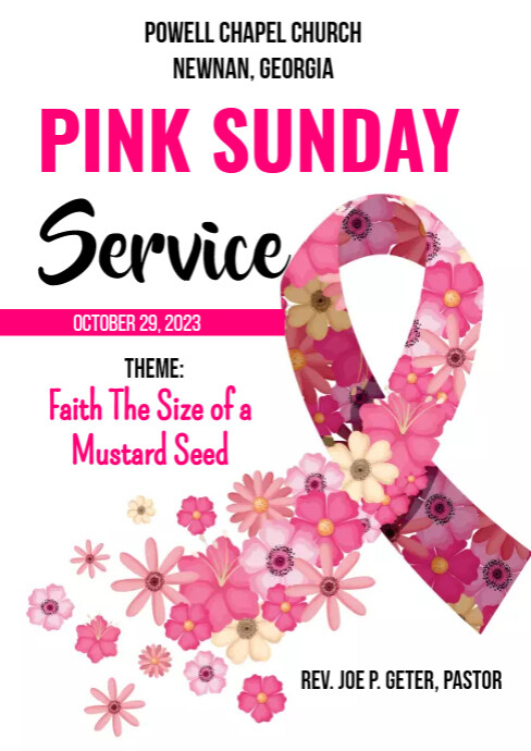 Copy of Pink sunday service | PosterMyWall