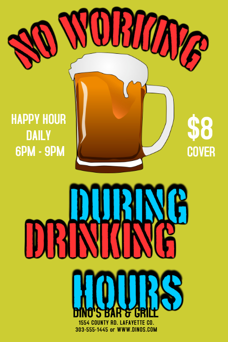 Drinking Hours Template | PosterMyWall