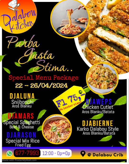 FOOD MENU POSTER TEMPLATE.C | PosterMyWall