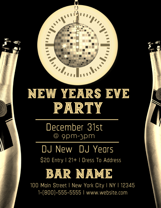 Copy of New Years Eve Bar Party Template | PosterMyWall