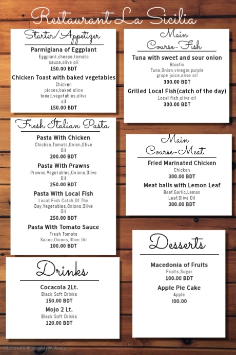 Copy of Copy of Menu Template | PosterMyWall