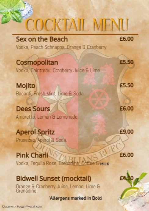 cocktail menu | PosterMyWall