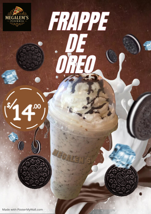 Oreo Milkshake Iced Summer Slush Drink Restau | PosterMyWall