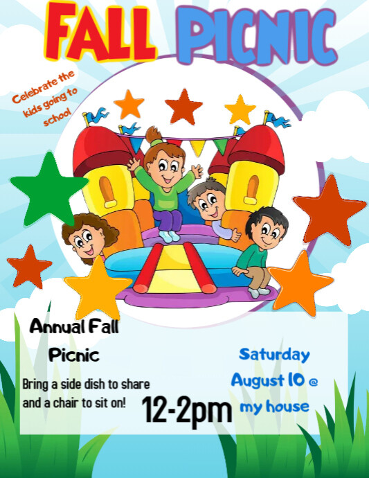 Colorful Kids Bouncy Castle Event Flyer Templ | PosterMyWall