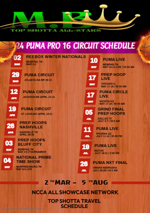 March Madness Match Schedule Template | PosterMyWall