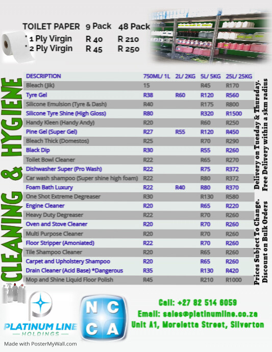 PLATINUM LINE PRICE LIST | PosterMyWall