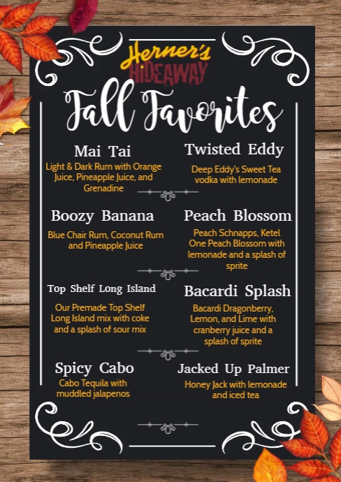 Copy of Fall Cocktail menu 23 | PosterMyWall