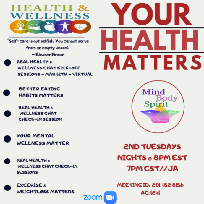 WELLNESS 3RD TUESDAYS echurch | PosterMyWall