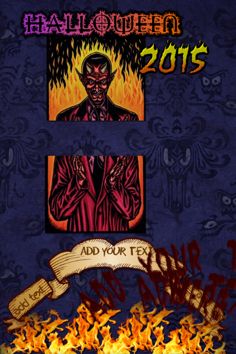 Halloween Devil Fire Hell Flames Tarot Demons Spooky Event Flyer Poster ...