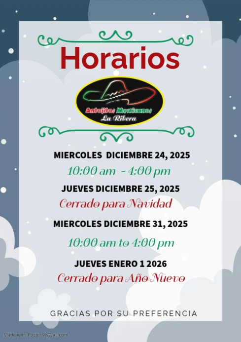 Holiday Opening Hours print template | PosterMyWall