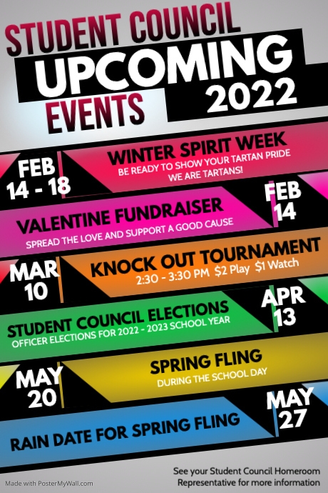 2022 Student Council Events | PosterMyWall