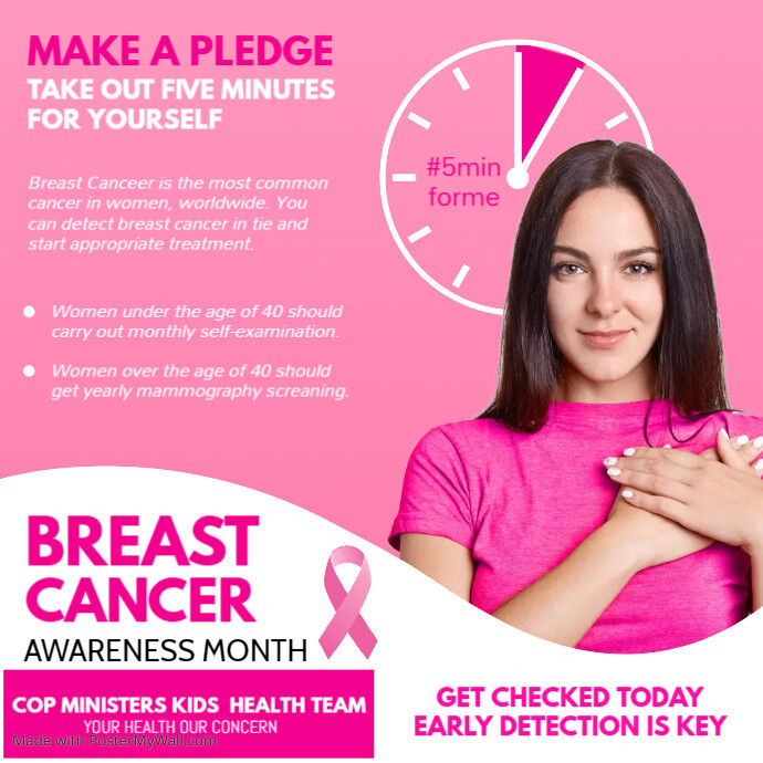 Copy of breast cancer, pink ribbon day | PosterMyWall