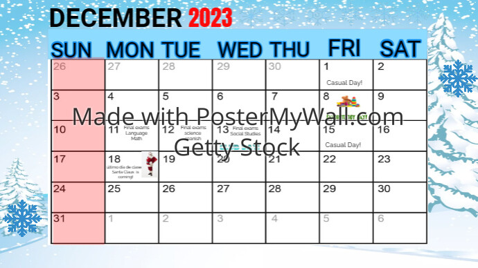 Calender december | PosterMyWall