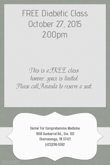 FREE Diabetic Class | PosterMyWall