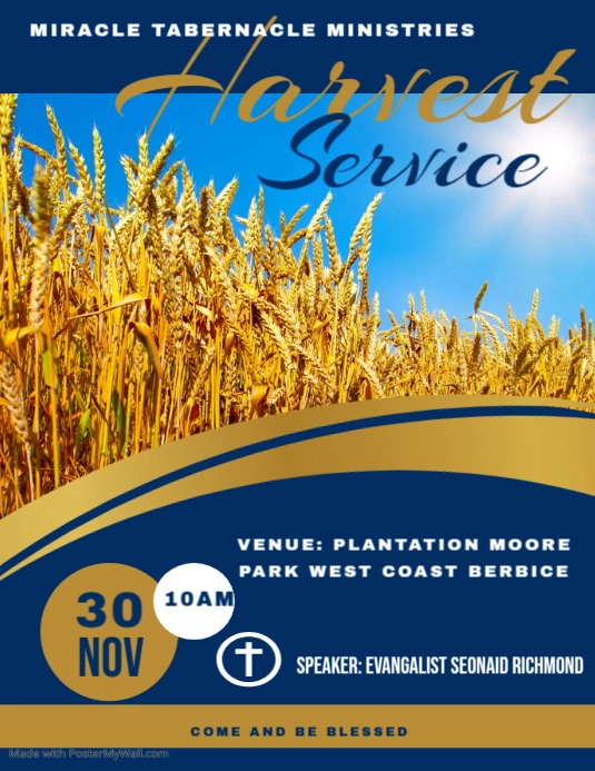 Harvest Service Church Flyer | PosterMyWall