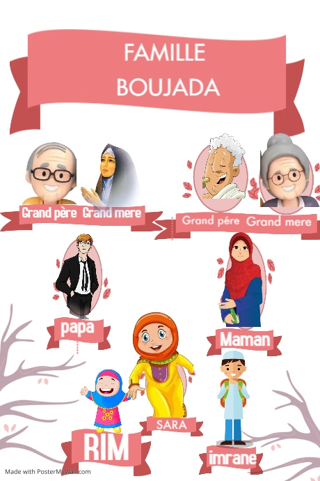 Copie de Yellow and Pink Family Tree | PosterMyWall