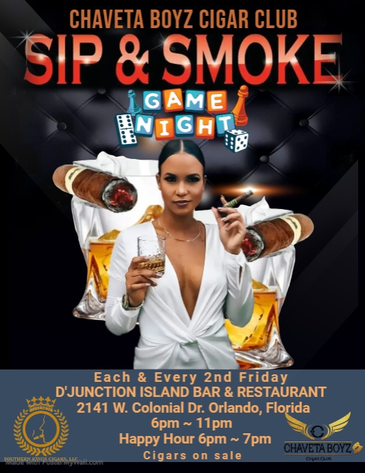 CIGAR & WHISKEY Flyer Template | PosterMyWall