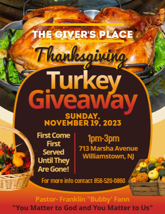 Copy of Thanksgiving Turkey Giveaway Flyer | PosterMyWall